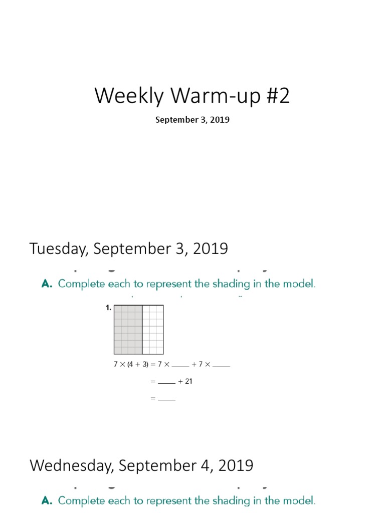 Weekly Warmup2 2020 | PDF