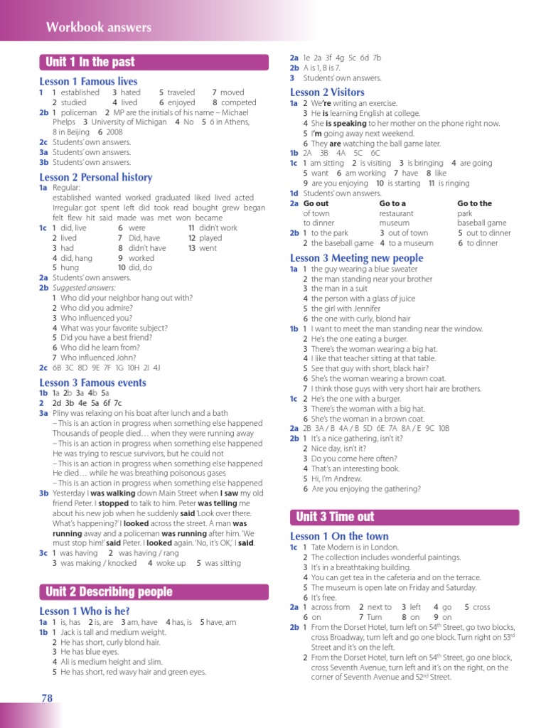 TB2 Workbook Answer Pages | PDF
