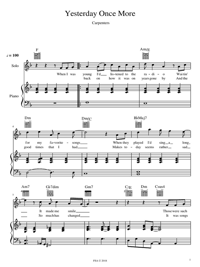 Yesterday Once More PDF | PDF