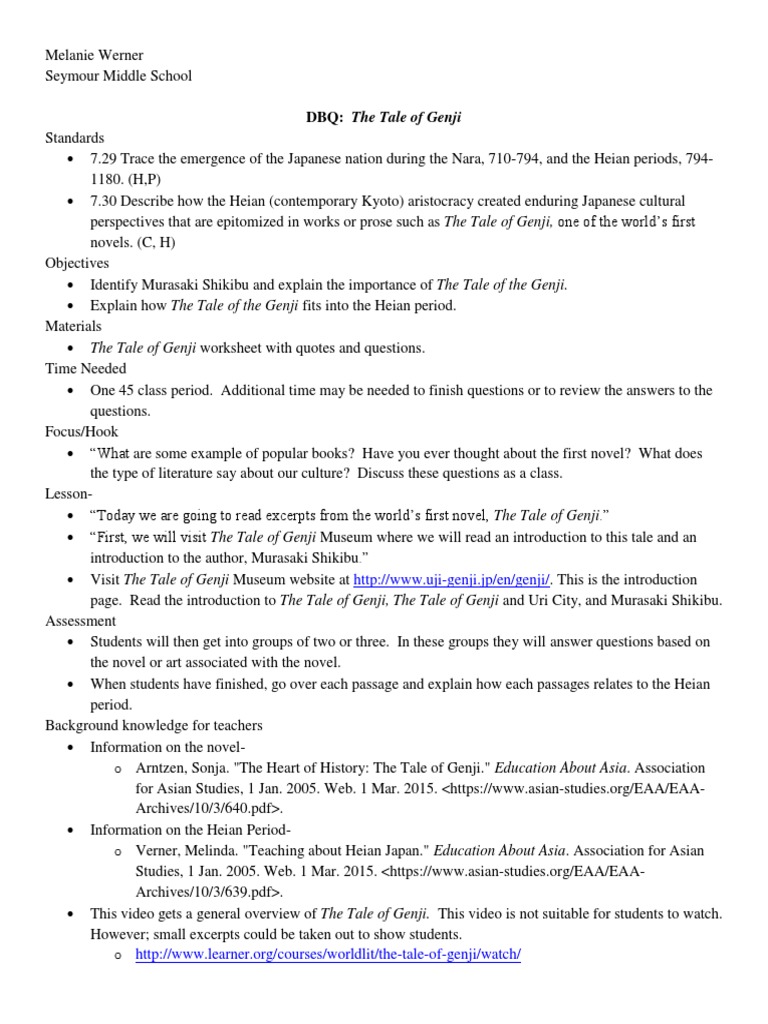The Tale of Genji Werner | PDF | The Tale Of Genji | Novels