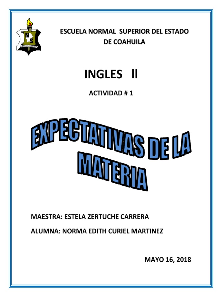 Expectativas en la clase de inglés | PDF
