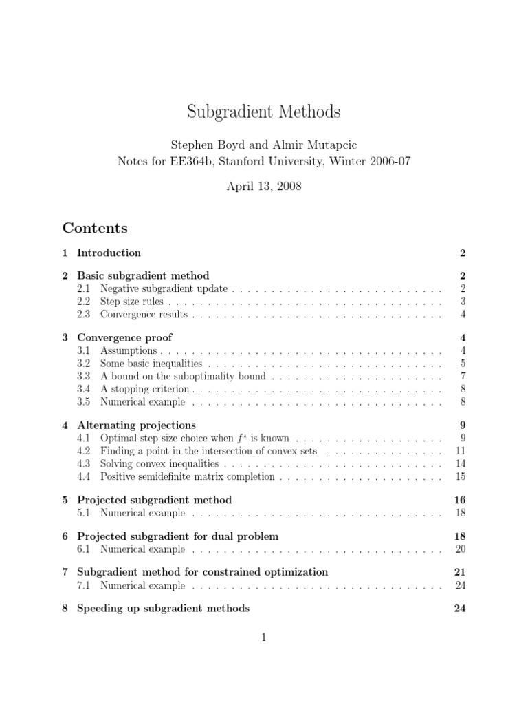 02-Subgrad Method Notes | PDF | Matrix (Mathematics) | Mathematical ...