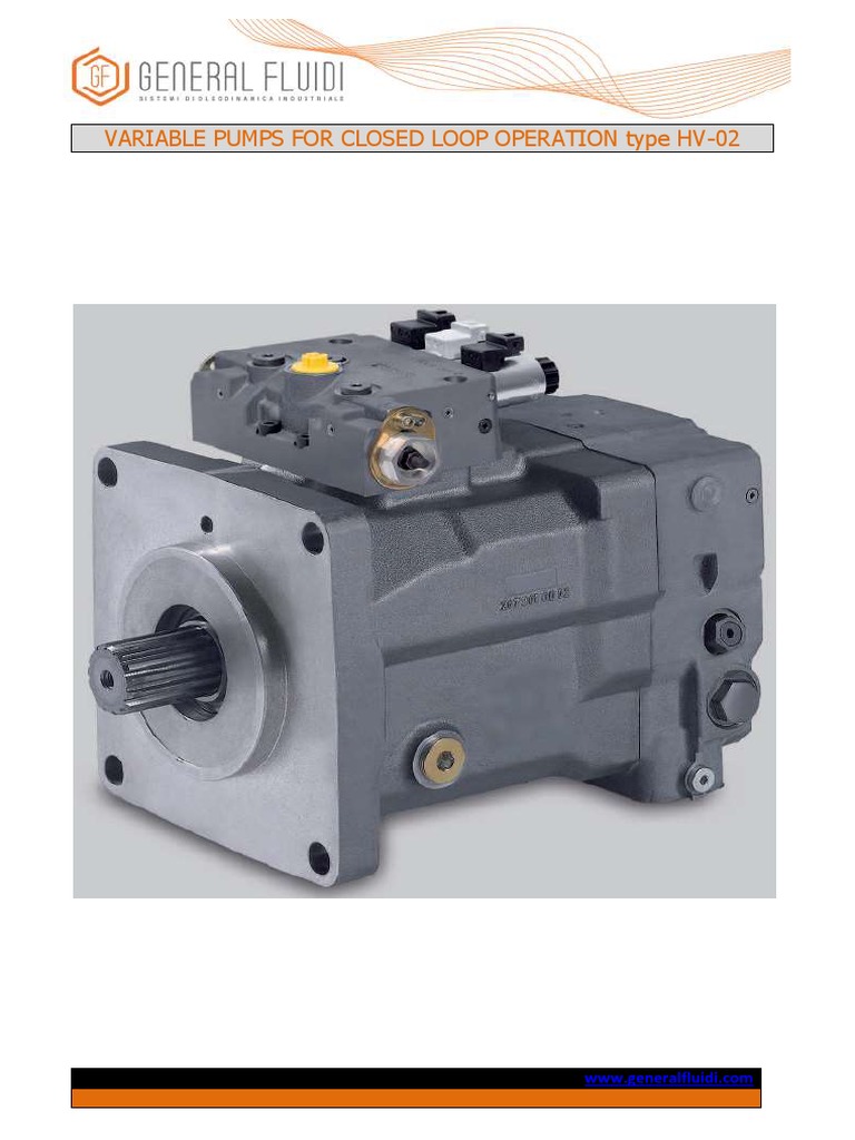 Variable Pumps For Closed Loop Operation Type Hv-02 | PDF | Pump ...