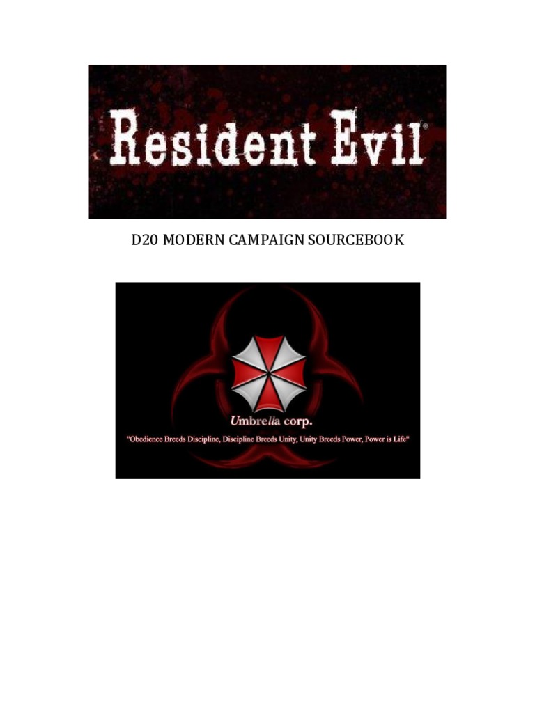 Resident Evil d20 Modern Ver 1 PDF | PDF | Grappling | Shotgun