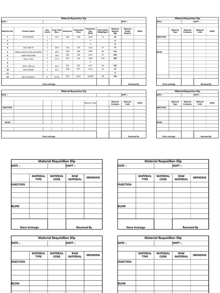 Material Requisition Slip Material Requisition Slip | PDF | Nature