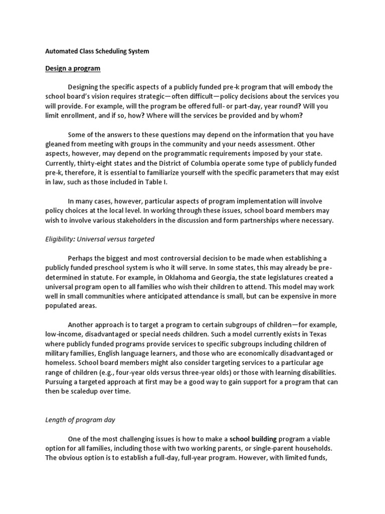 Automated Class Scheduling System DIAGRAM | PDF | Pre Kindergarten | Preschool