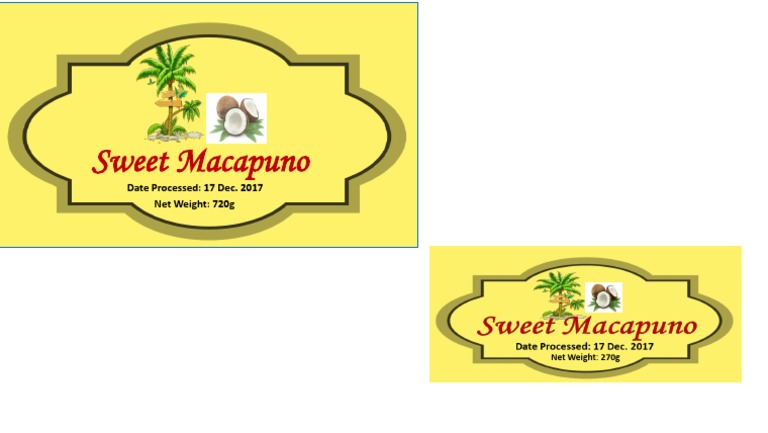 Sweet Macapuno Product Details | PDF