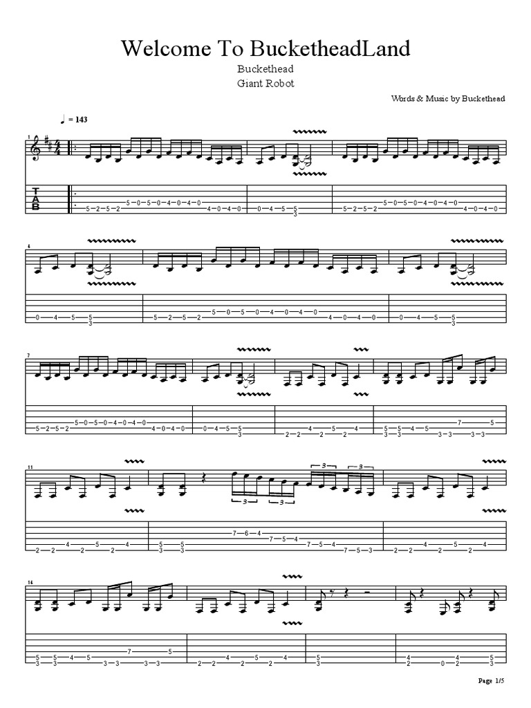 Welcome to Bucketheadland Tabs | PDF