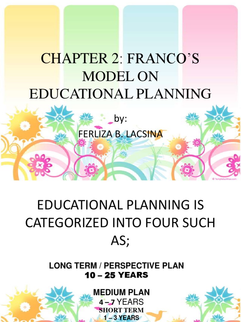 Chapter 2: Franco'S Model On Educational Planning: By: Ferliza B ...