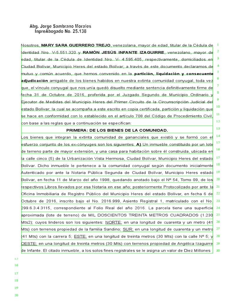 Partición Mary Sara Papel Sellado | PDF | Transporte | Naturaleza