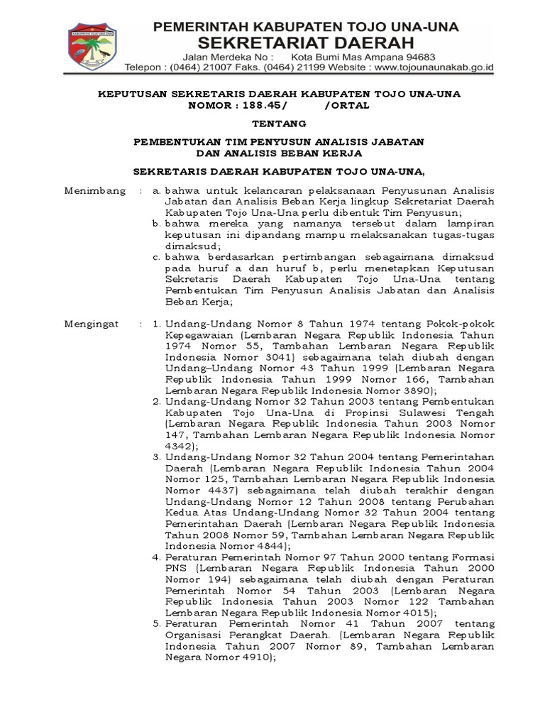 SK Tim Anjab Setda | PDF