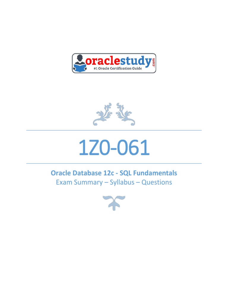 Oracle Database 12c - SQL Fundamentals: Exam Summary - Syllabus - Questions | PDF | Oracle ...