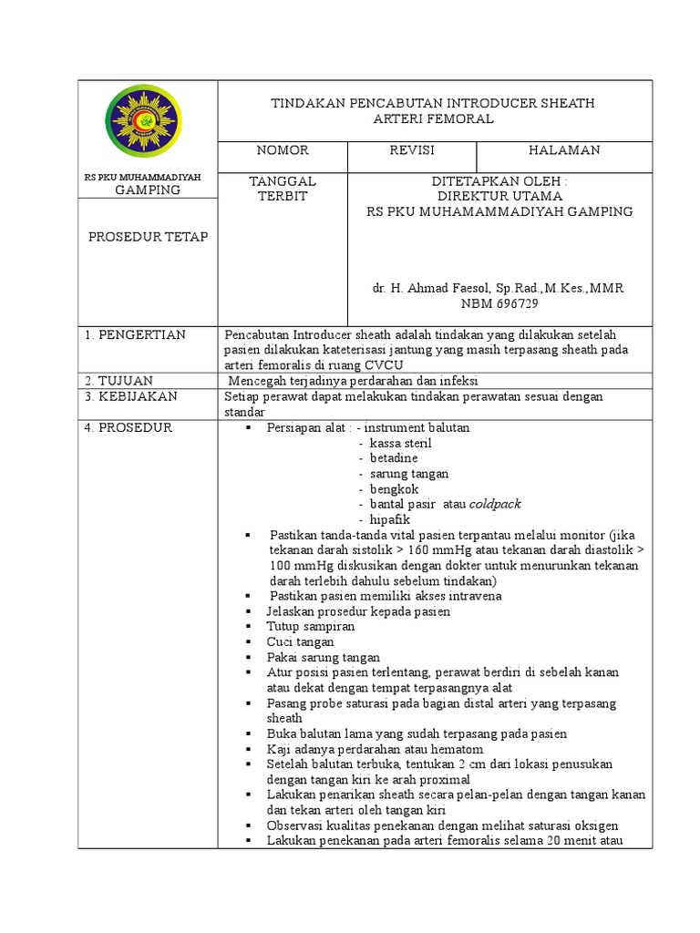 Spo Aff Femoral Artery Sheath | PDF