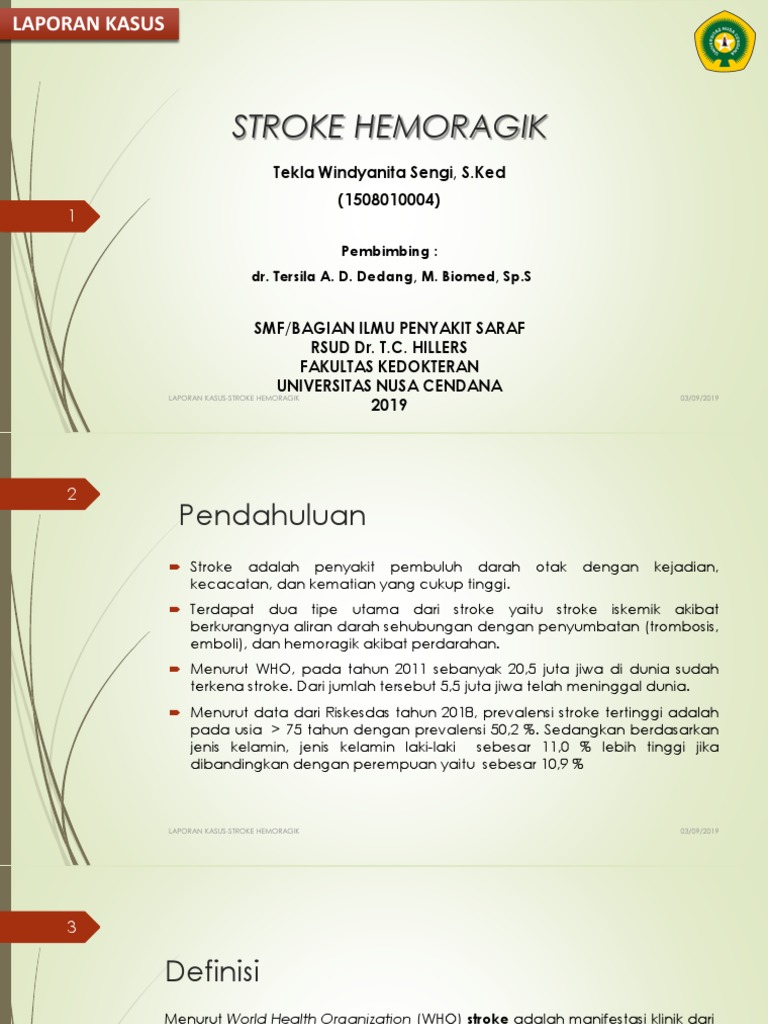 Laporan Kasus Sroke Hemoragik | PDF