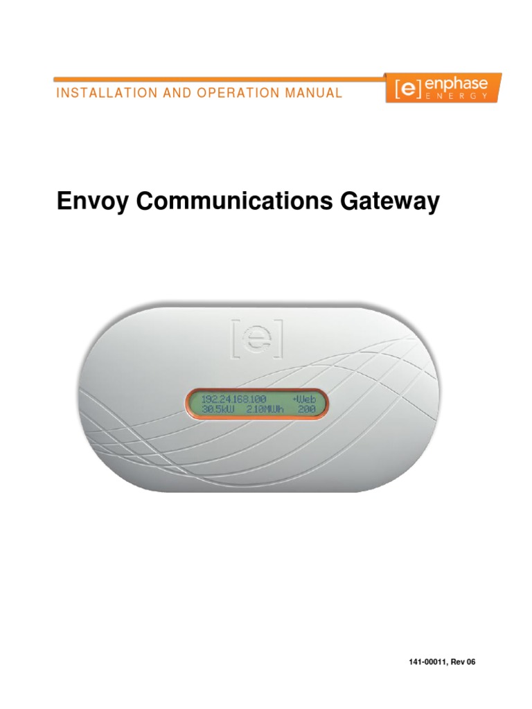 Envoy Installation and Operation NA | PDF | Wi Fi | Ip Address