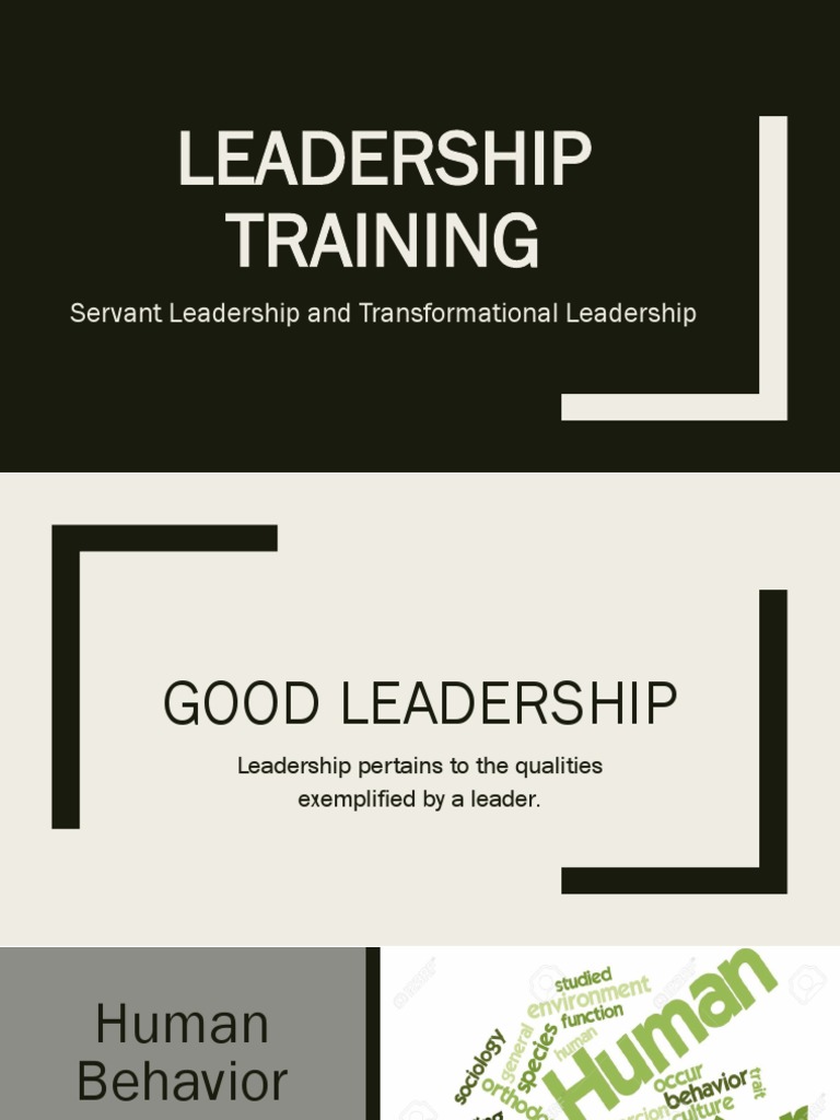 Leadership Training: Servant Leadership and Transformational Leadership ...