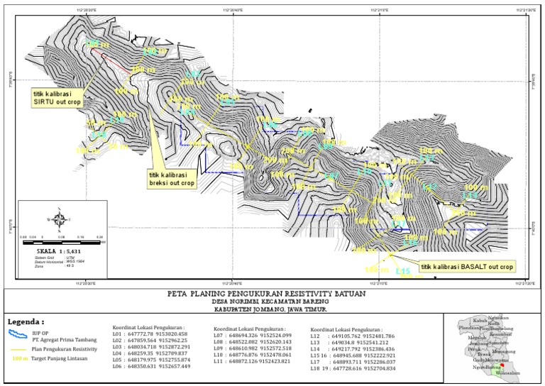 PETA PLANING RESISTIVITY Kondisi Topografi Rona Awal | PDF