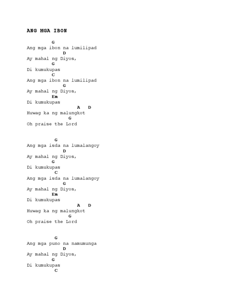 ang mga ibon chords