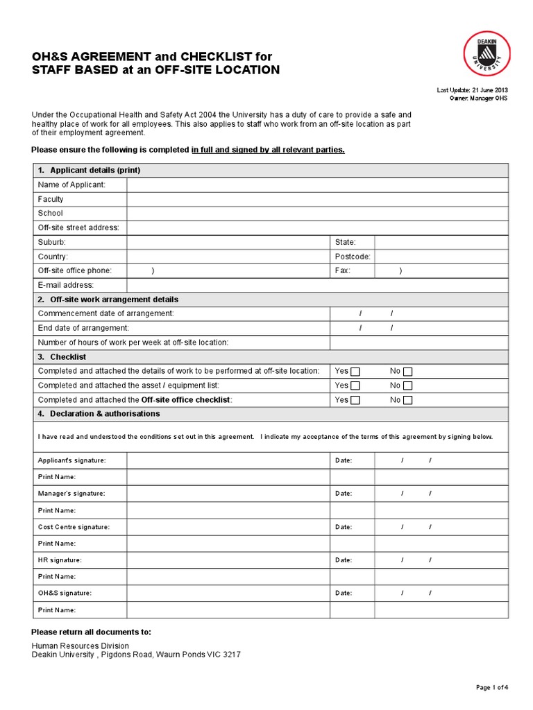 Checklist Off Site Location | PDF | Computer Keyboard | Occupational ...