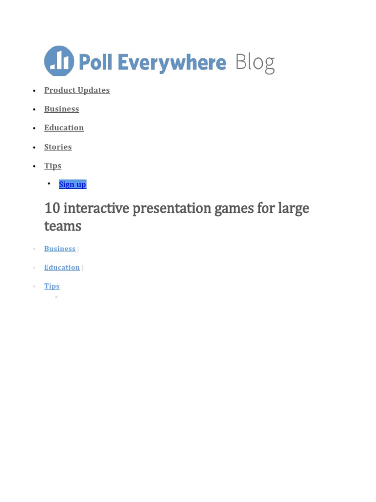 10 Interactive Presentation Games For Large Teams: Product Updates ...