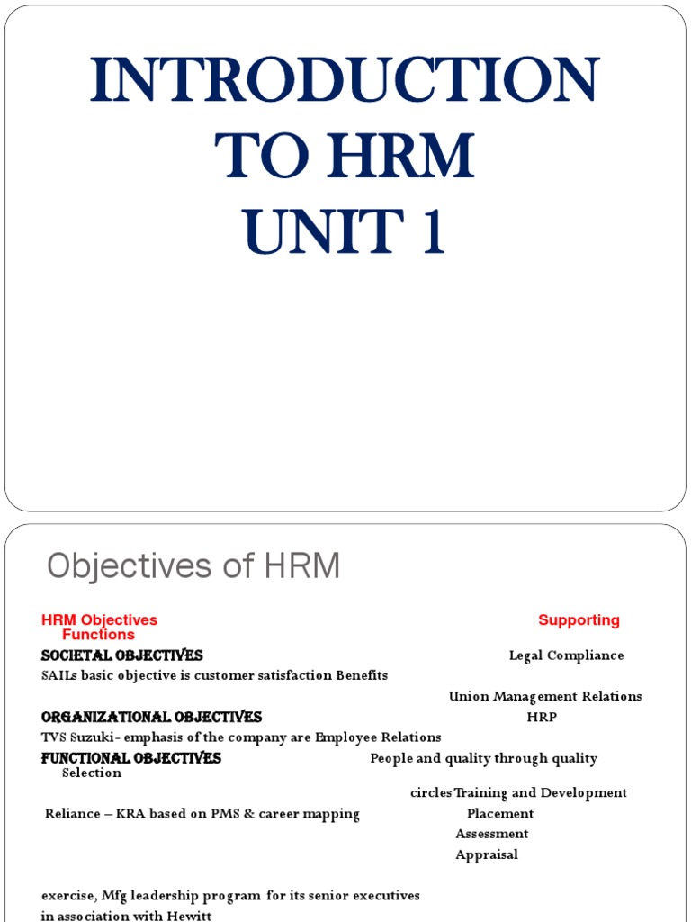 Introduction To HRM | PDF | Human Resource Management | Systems Psychology