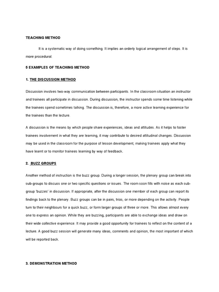 Principles of Teaching (Methods and Strategies) | PDF | Distance ...