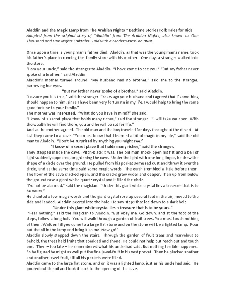 Aladdin and The Magic Lamp From The Arabian Nights | PDF | One Thousand ...