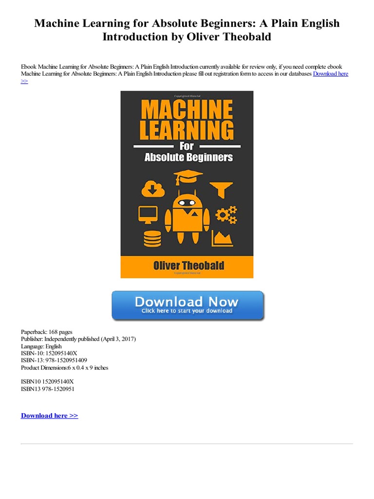 Machine Learning For Absolute Beginners A Plain English Introduction | PDF | Machine Learning ...