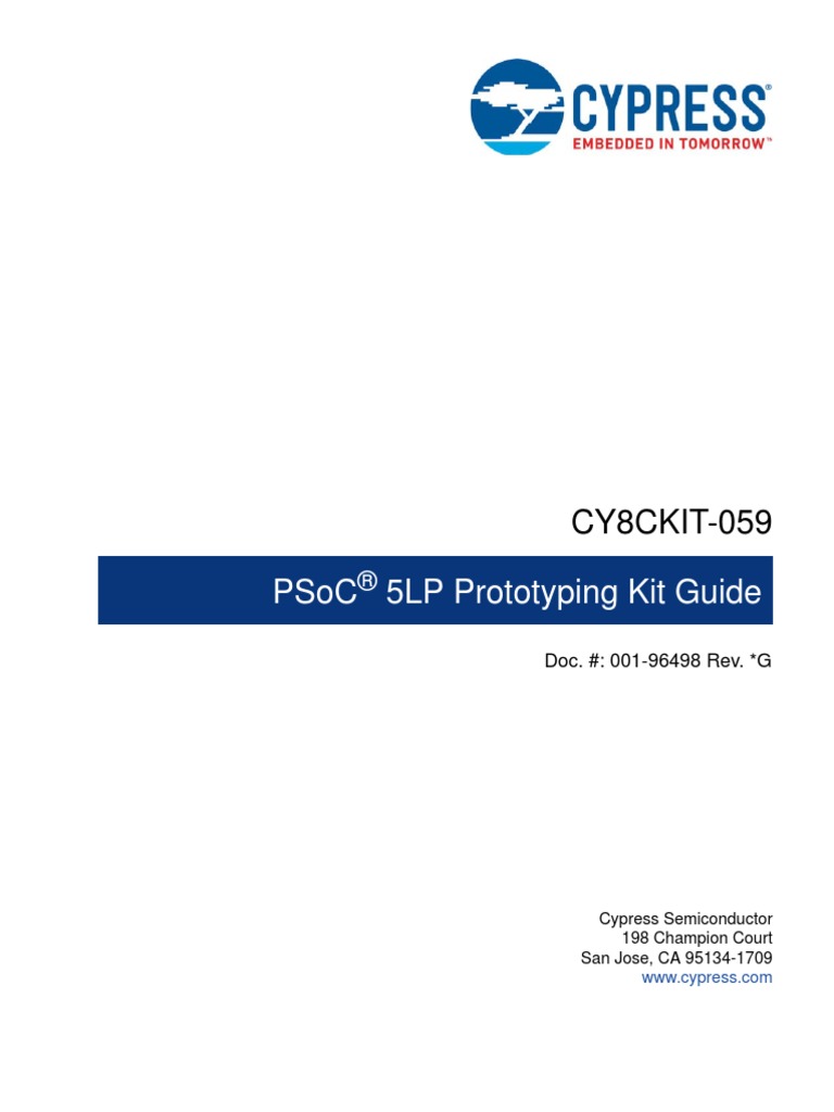 CY8CKIT - 059 PSoC 5LP Protoyping Kit Guide PDF | PDF | Electrostatic ...