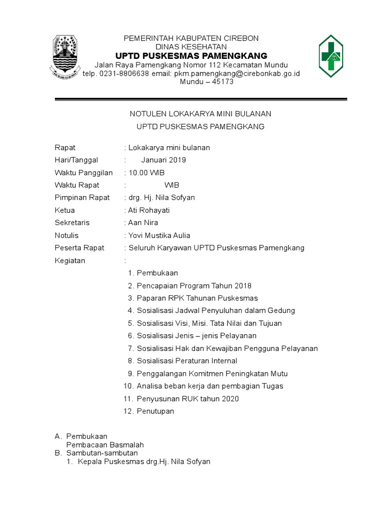 NOTULEN Lokbul Jan | PDF | Kesehatan Holistik | Sains & Matematika