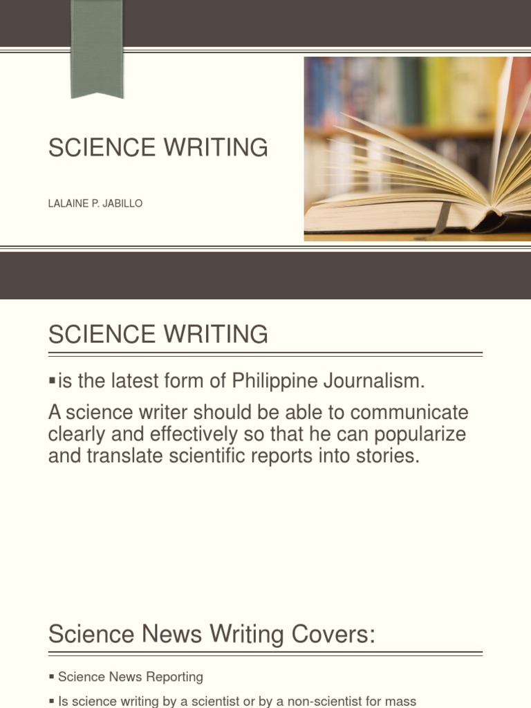 Science Writing: Lalaine P. Jabillo | PDF | Science | Journalism