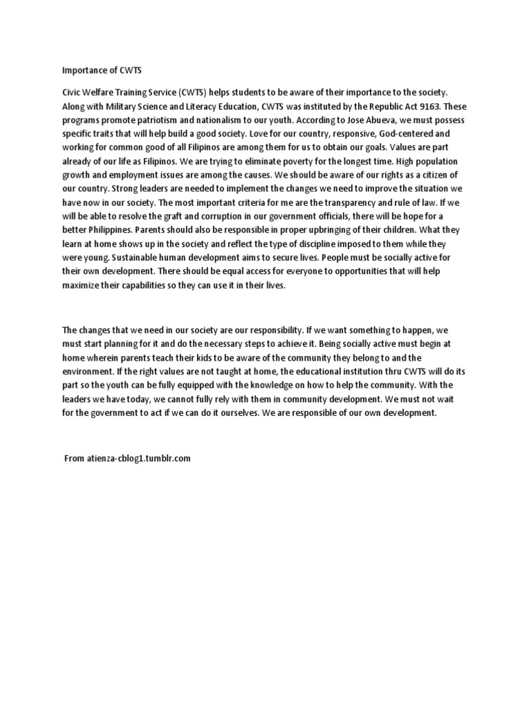 Importance of CWTS | PDF