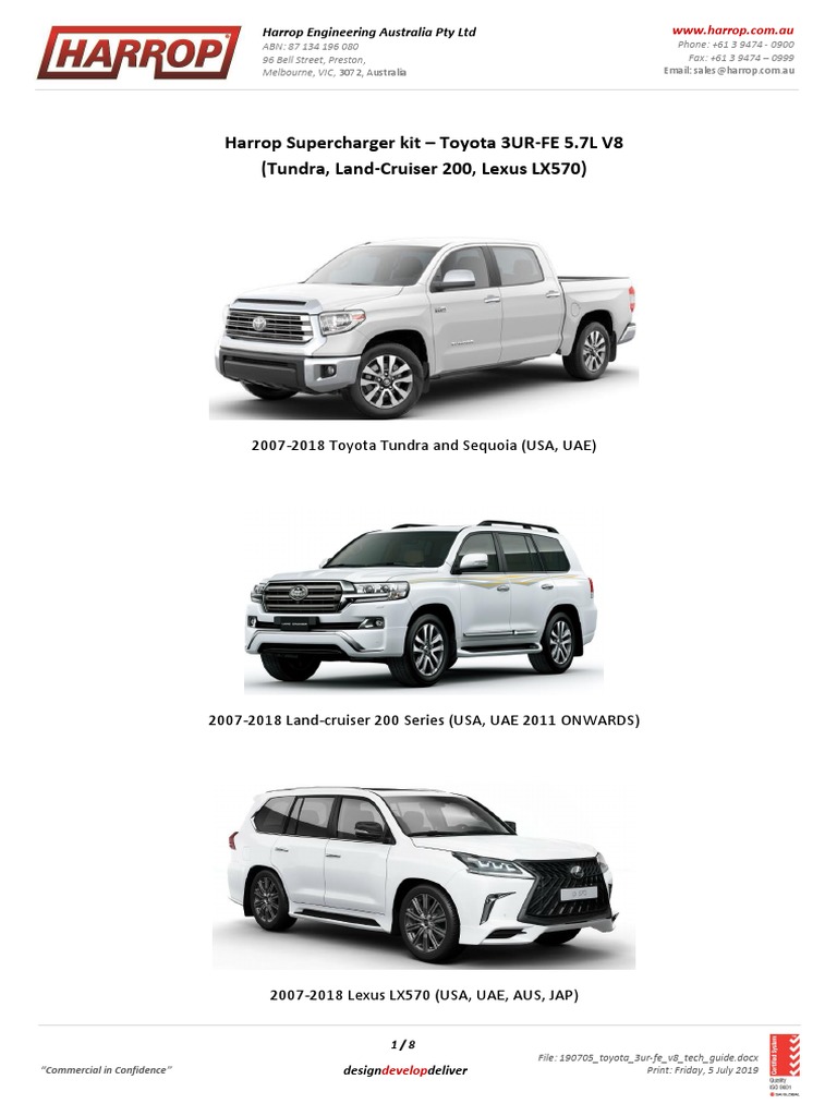 Toyota 3UR-FE V8 Tech Guide | PDF | Turbocharger | Fuel Injection