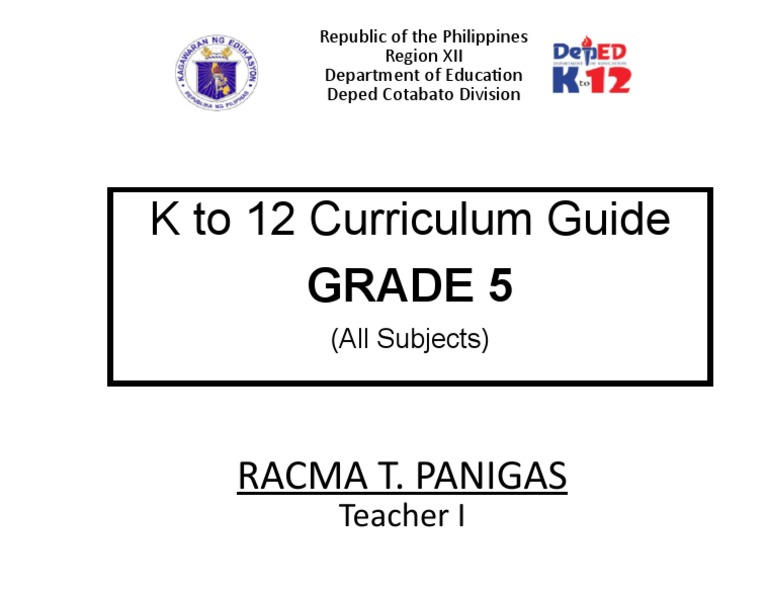 Grade 5 K to 12 Curriculum Guide | PDF