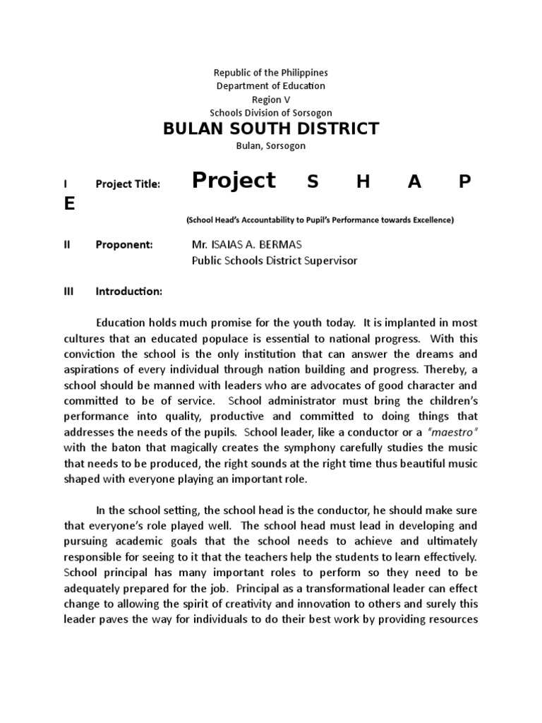 Project: S H A P E | PDF | Mentorship | Learning
