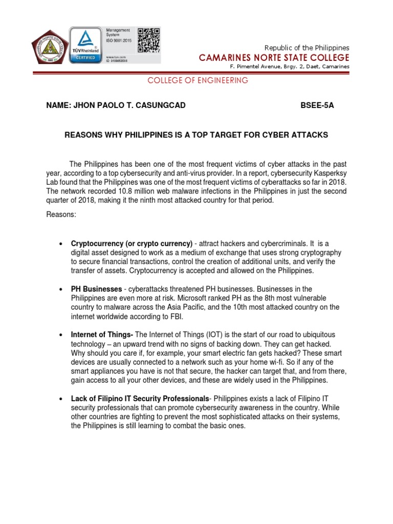 Philippines As A Threat For Cyber Attacks | PDF | Computer Security ...