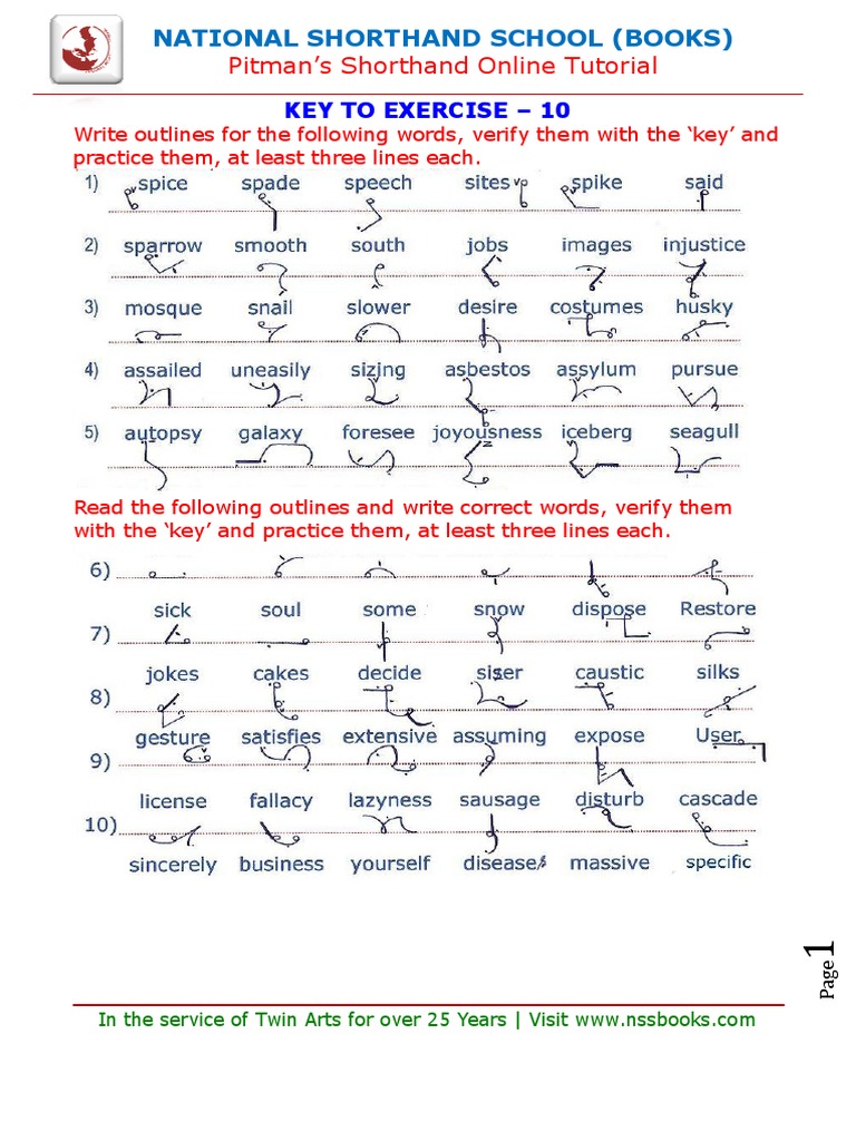 Pitman's Shorthand Online Tutorial Pitman's Shorthand Online Tutorial ...