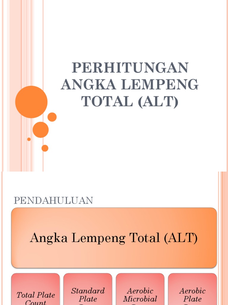 Perhitungan Angka Lempeng Total (Alt) | PDF | Metode & Bahan Ajar ...