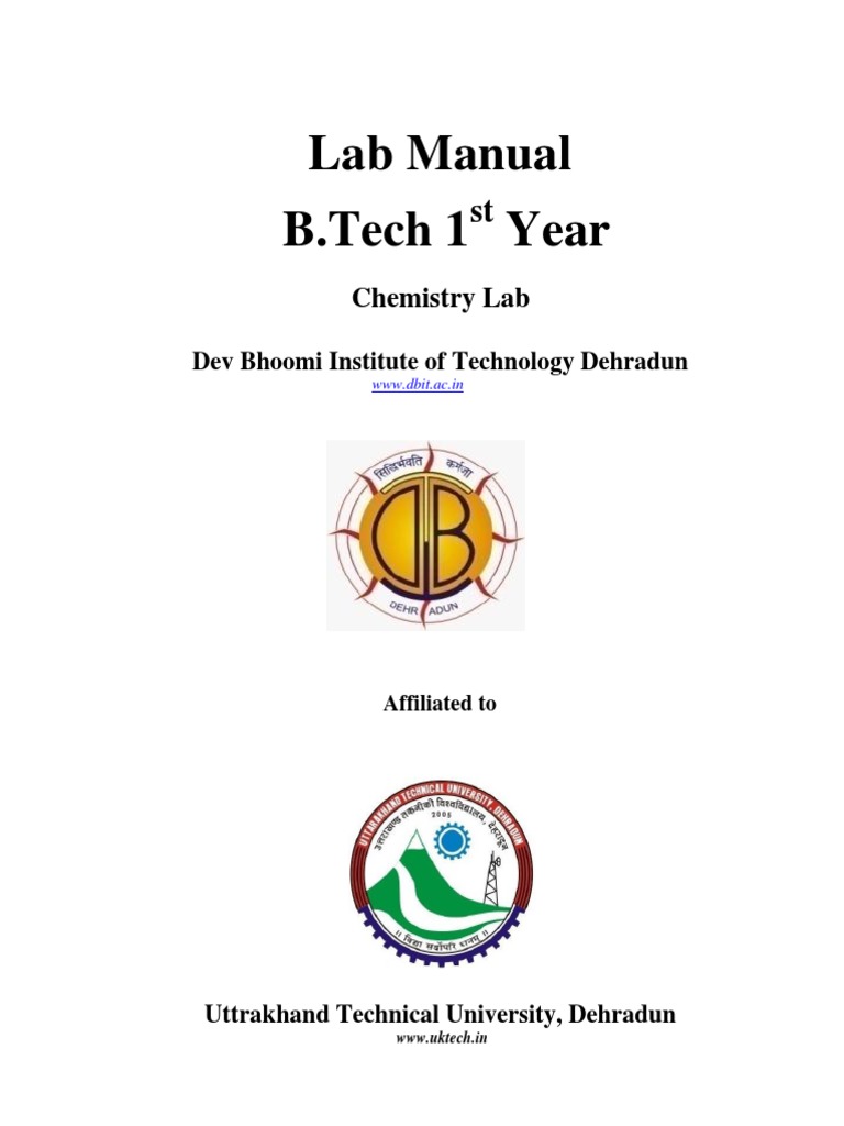 Lab Mauanl For Chemistry Btech 1 Year | PDF | Calorimetry | Titration