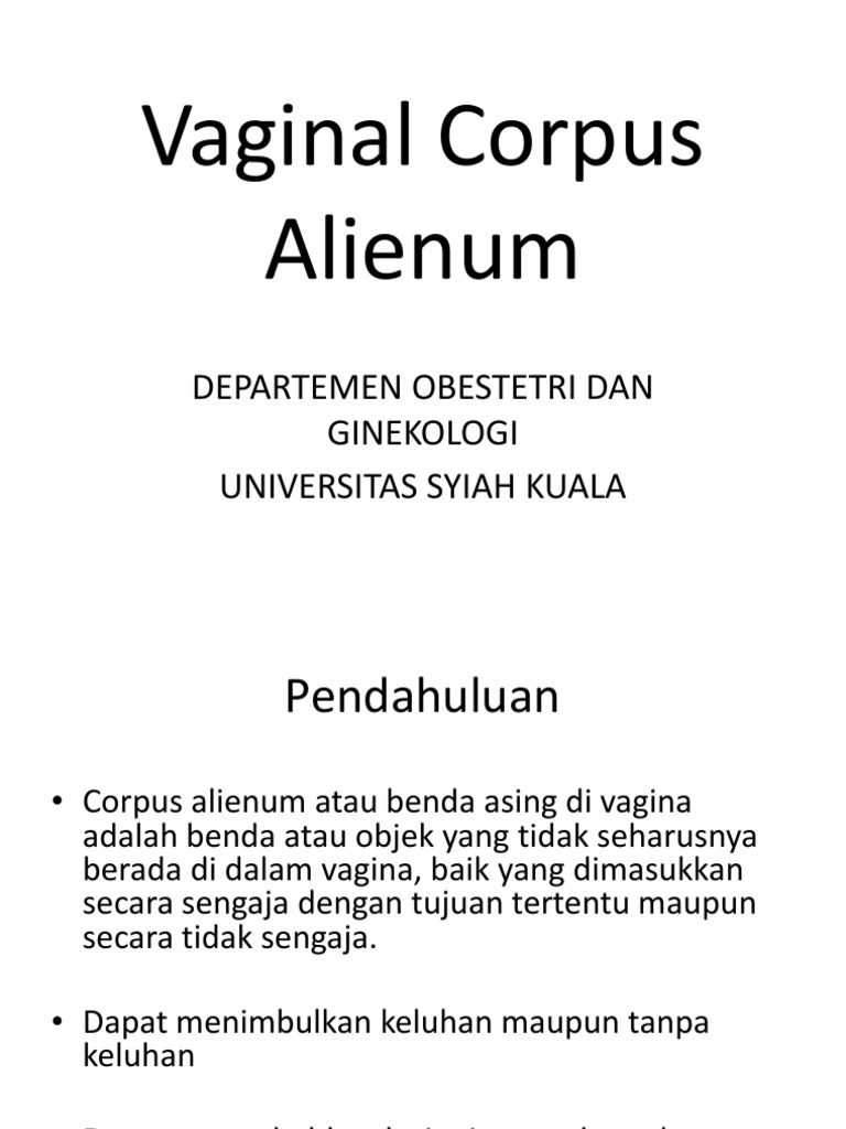 Vaginal Corpus Alienum | PDF