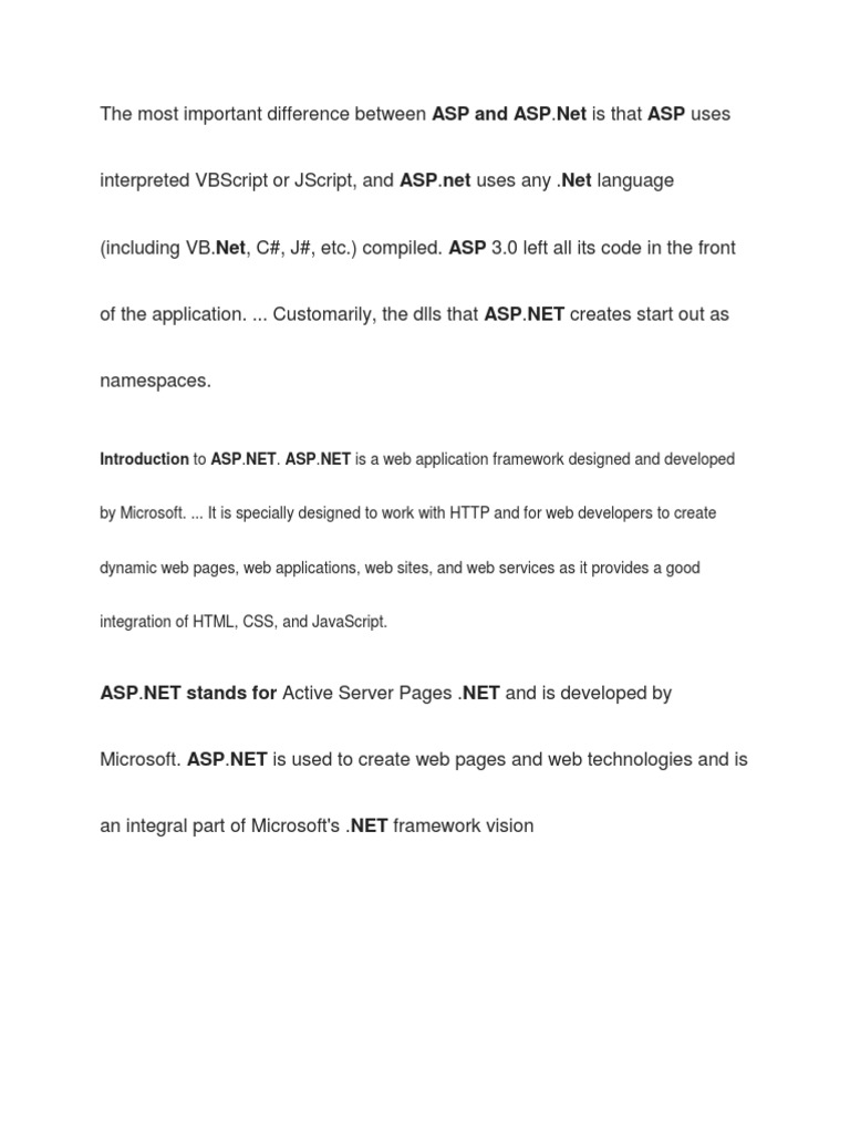Introduction To Asp | PDF | Computers