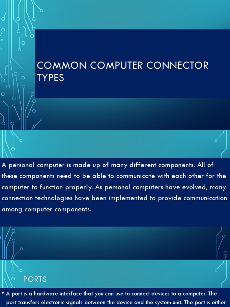 Common Computer Connector Types | PDF | Usb | Electrical Connector