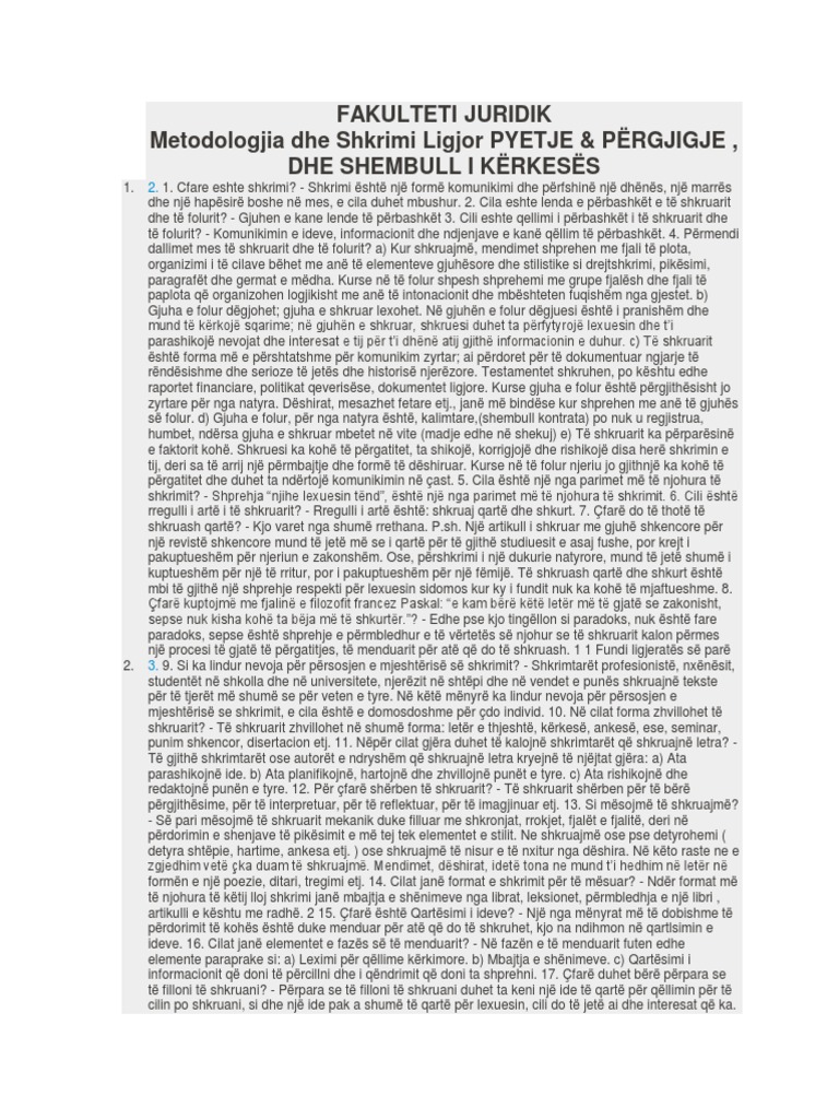 Metologji Dhe Shkrim Ligjor | PDF
