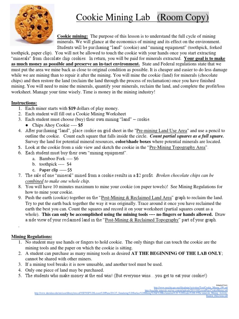 Cookie Mining Lab (Room Copy) : Cookie Mining: The Purpose of This ...