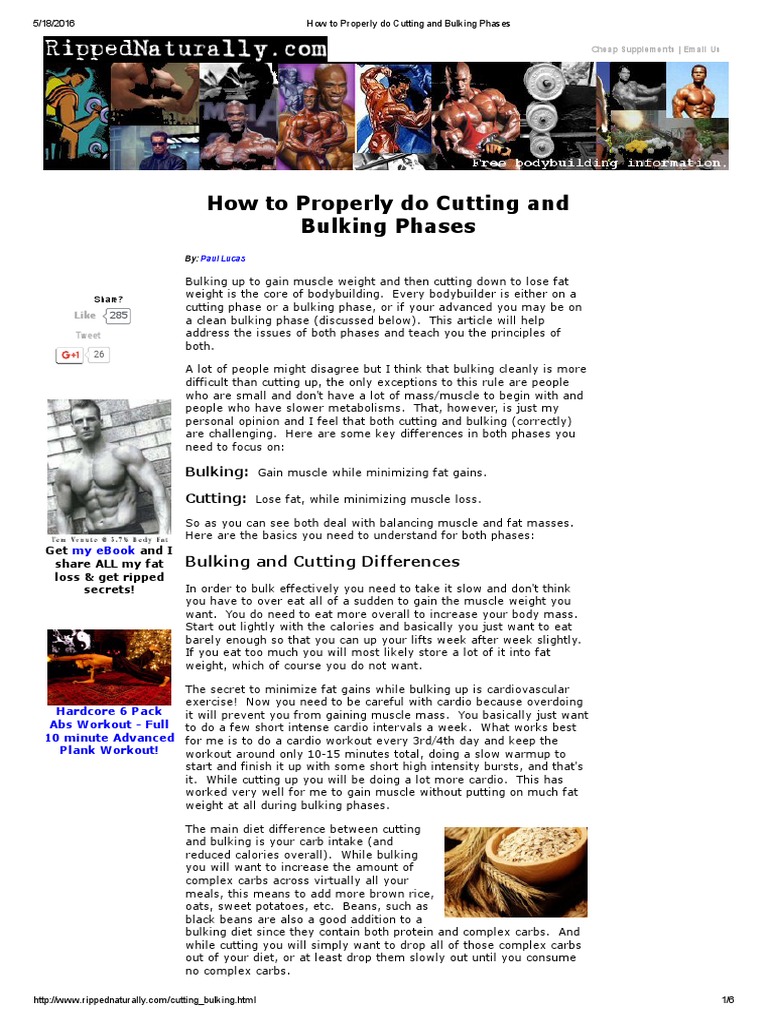 How To Properly Do Cutting and Bulking Phases | PDF | Aerobic Exercise ...