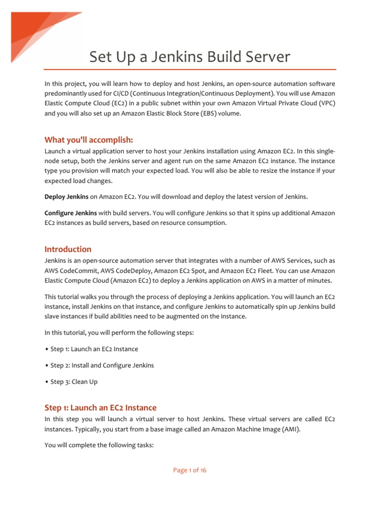 Set Up A Jenkins Build Server Pdf Areas Of Computer Science Network Architecture