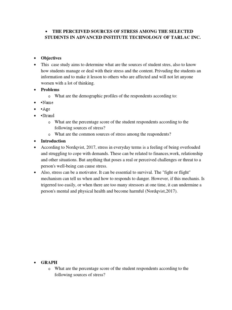 Perceived Sources of Stress | PDF | Stress (Biology) | Behavior ...