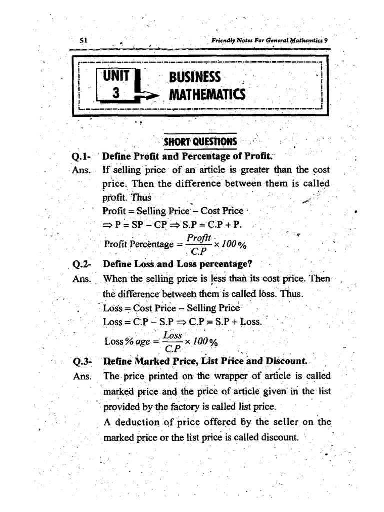 Unit03 Business Mathematics PDF | PDF