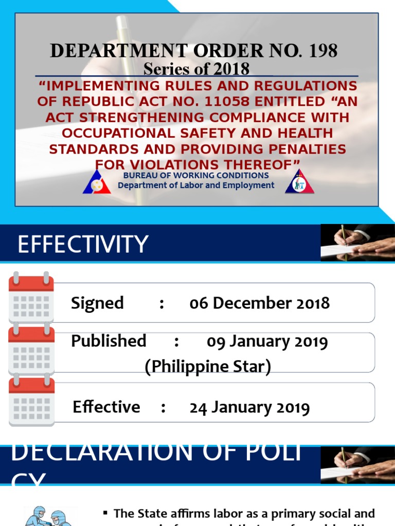 Dole Do 198-2018 | PDF | Occupational Safety And Health | Personal ...