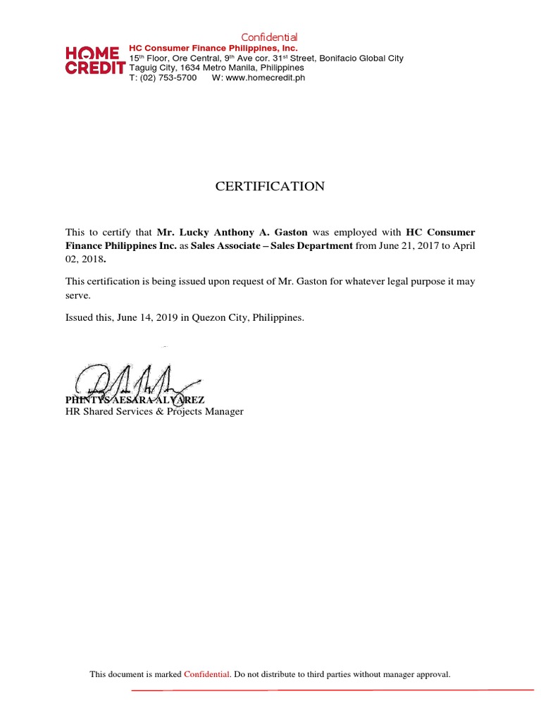 Gaston Lucky Anthony - COE | PDF